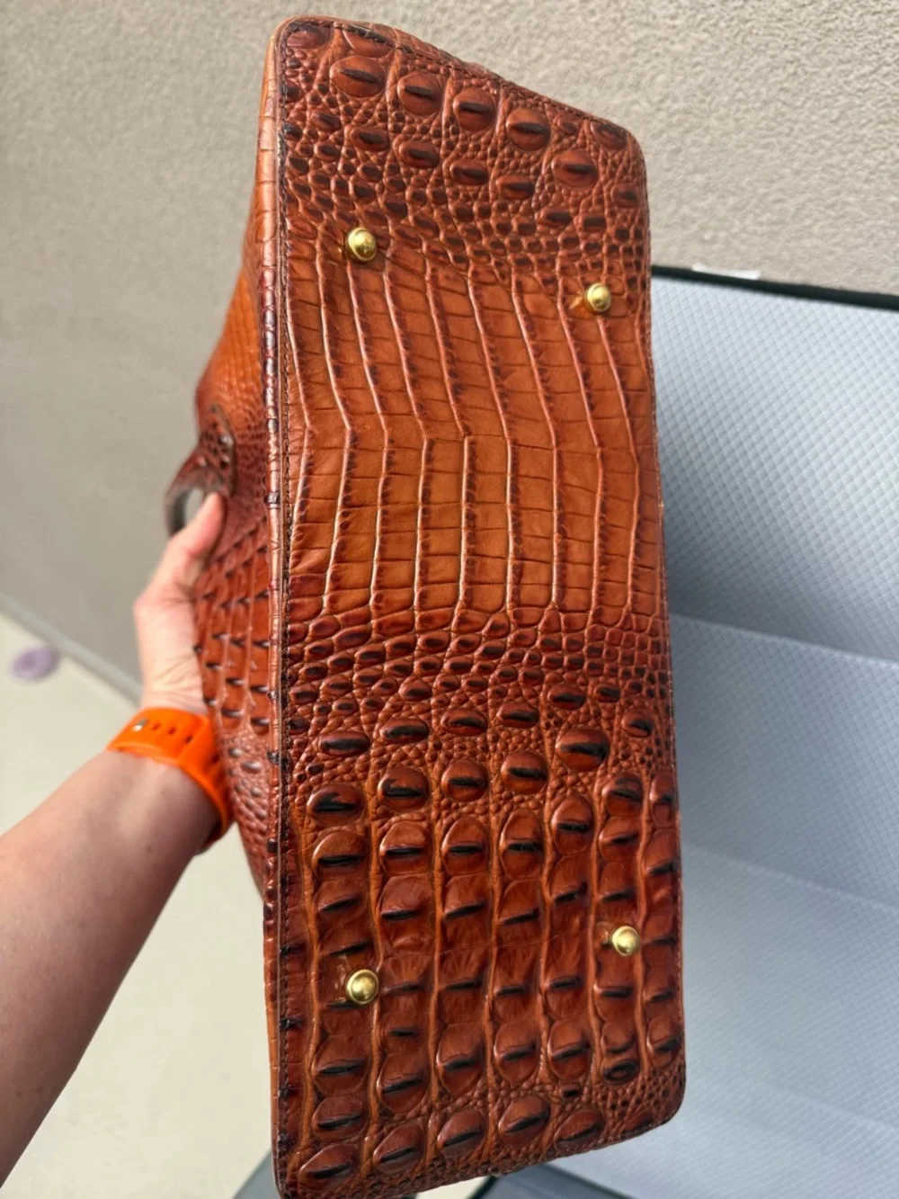 Brahmin | Bags | Brahmin Melbourne Tote In Pecan Crocembossed Leather ...